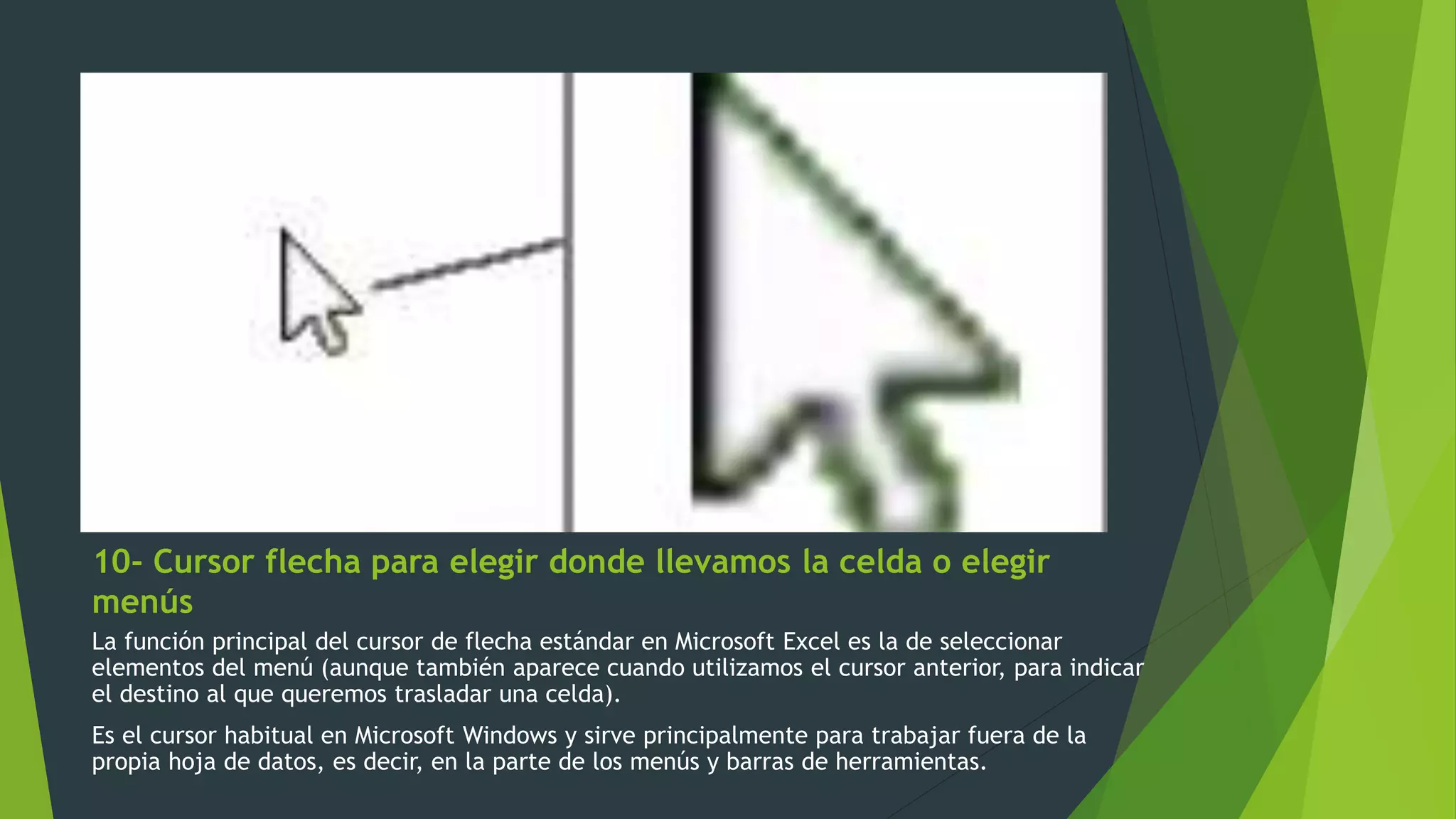 Los 11 cursores de Microsoft Excel y sus funciones | PPTX