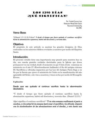 Los 1290 dias de daniel capitulo 12:11 ¿que significan? | PDF