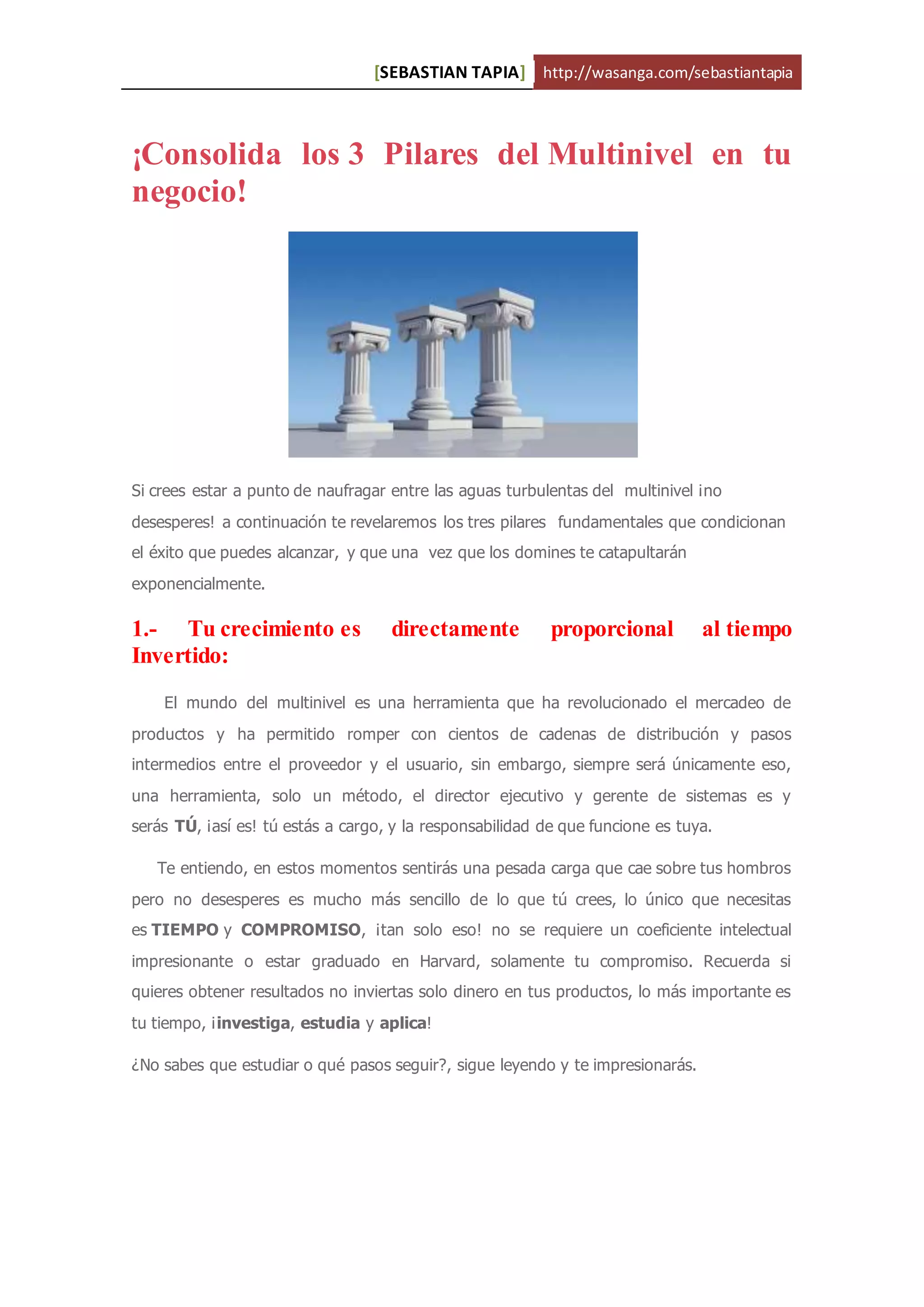 Los 3 pilares del multinivel | DOCX