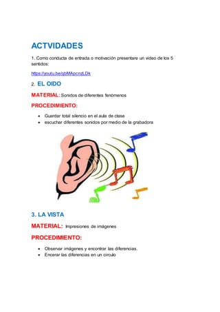Los 5 sentidos | DOCX