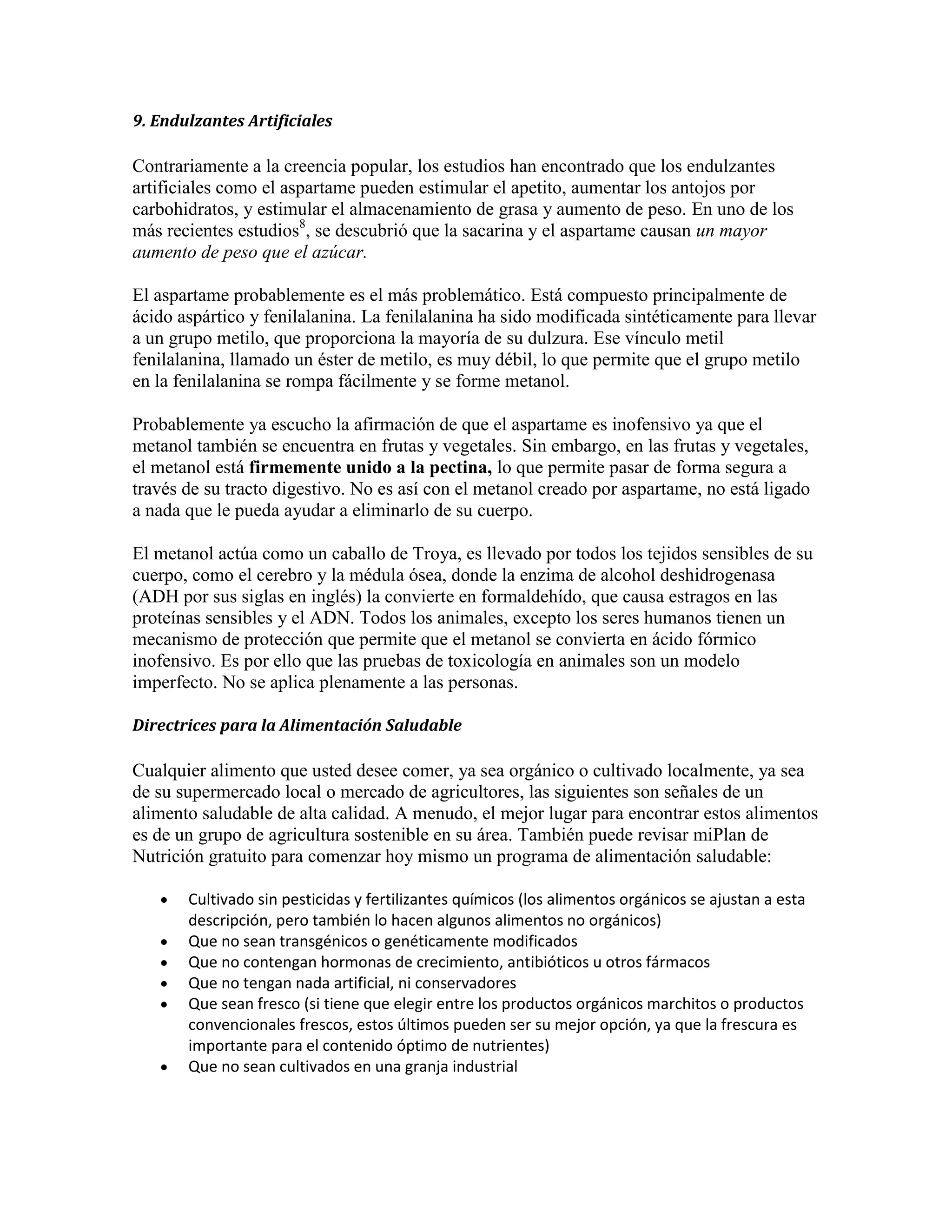 Los 9 Alimentos Que Nunca Debería Comer Pdf