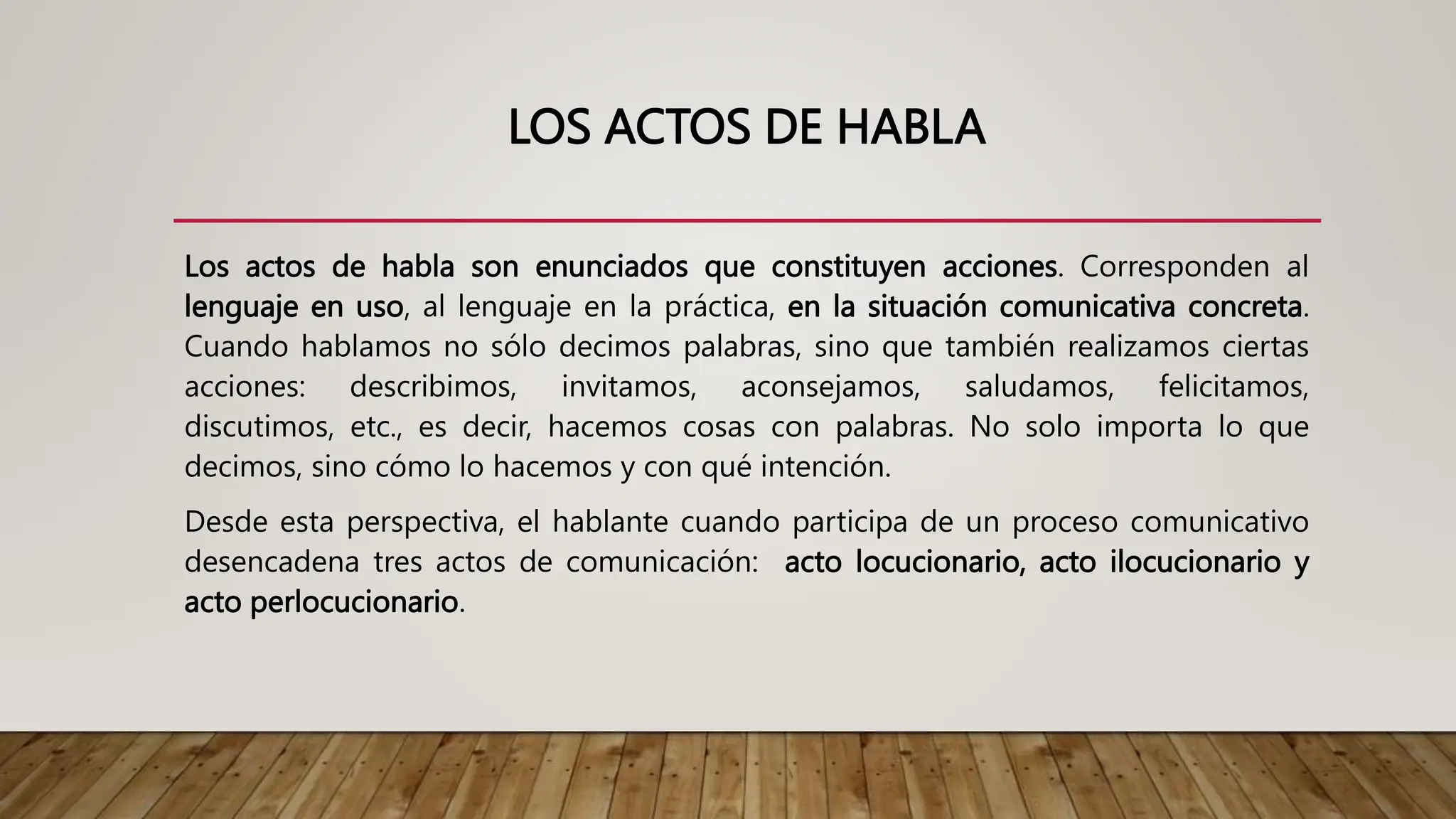 Los actos de habla - tipos de actos de habla directos e indirectos | PPTX