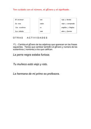 Los adjetivos | DOC