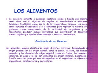 Los alimentos y su clasificación | PPTX