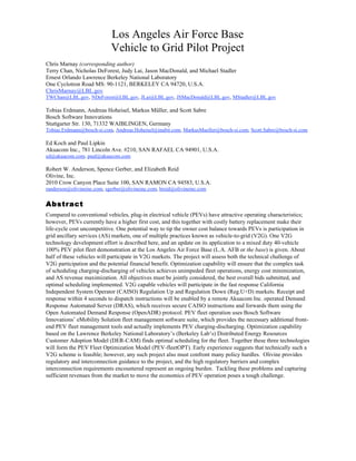 Los Angeles Air Force Base Vehicle to Grid (V2G) Pilot Project | PDF ...