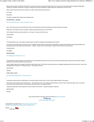 Los Angeles Times Letter 12 21 08 | PDF