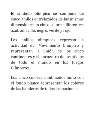 Los anillos olimpicos | DOC