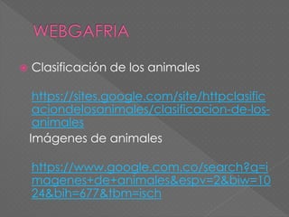Los animales y su clasificacion | PPTX