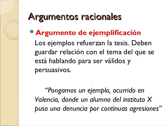 Ejemplos De Argumentos
