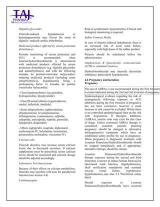 Losartan potassium/HCTZ Tablets USP Taj Pharma SmPC | PDF