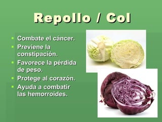 Los beneficios de consumir frutas y verduras | PPT