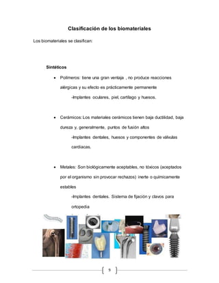 Los biomateriales | DOCX