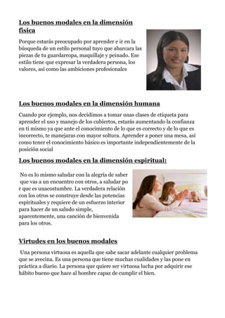 Los buenos modales y la cortesía | DOCX