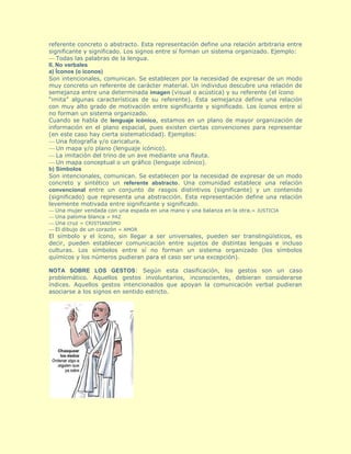 Los códigos, signos. Comunicación no verbal. | DOCX