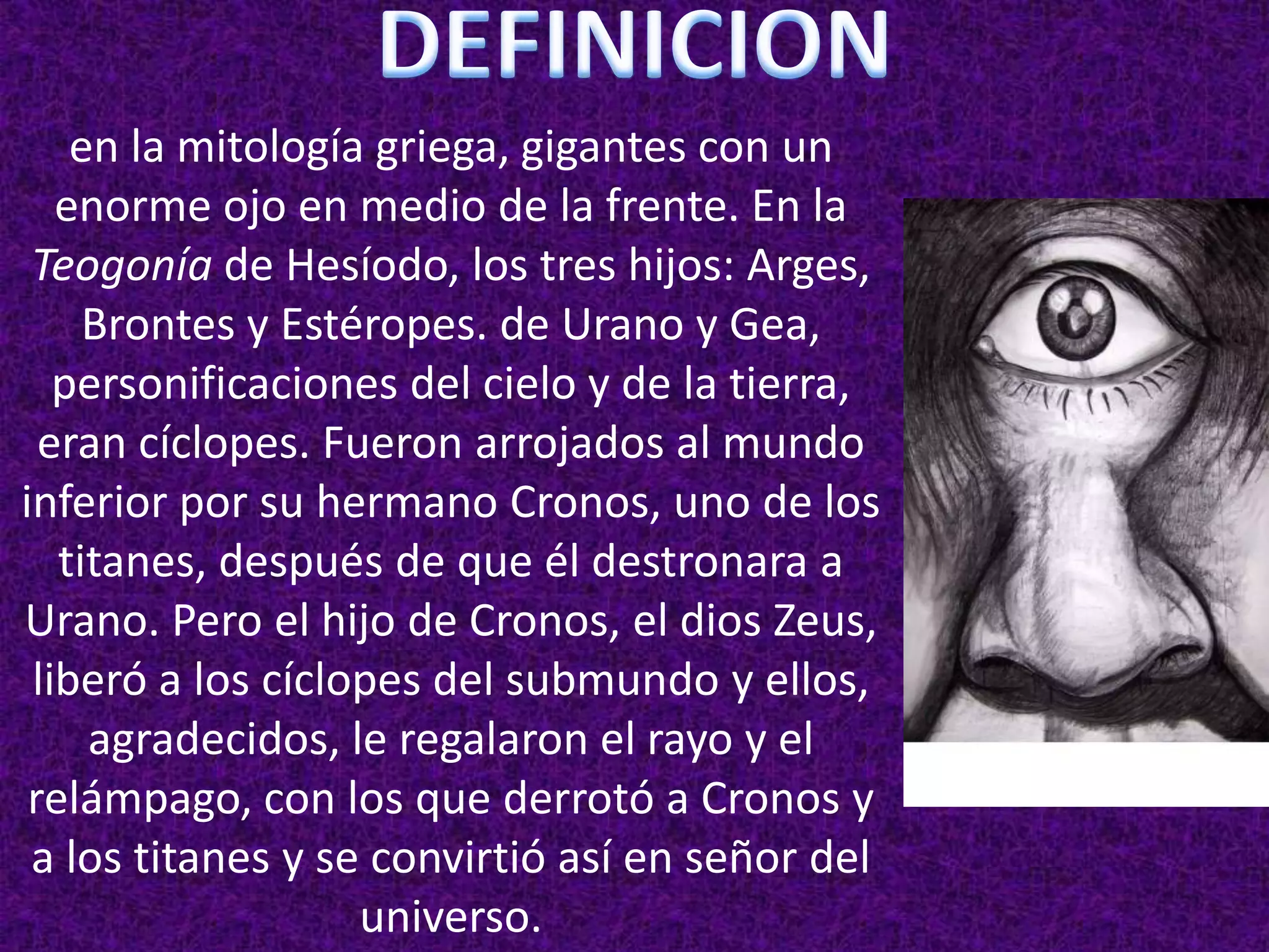 Los ciclopes en la mitologia griega | PPT