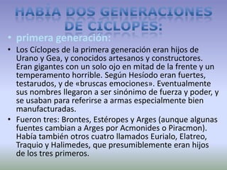 Los ciclopes en la mitologia griega | PPTX