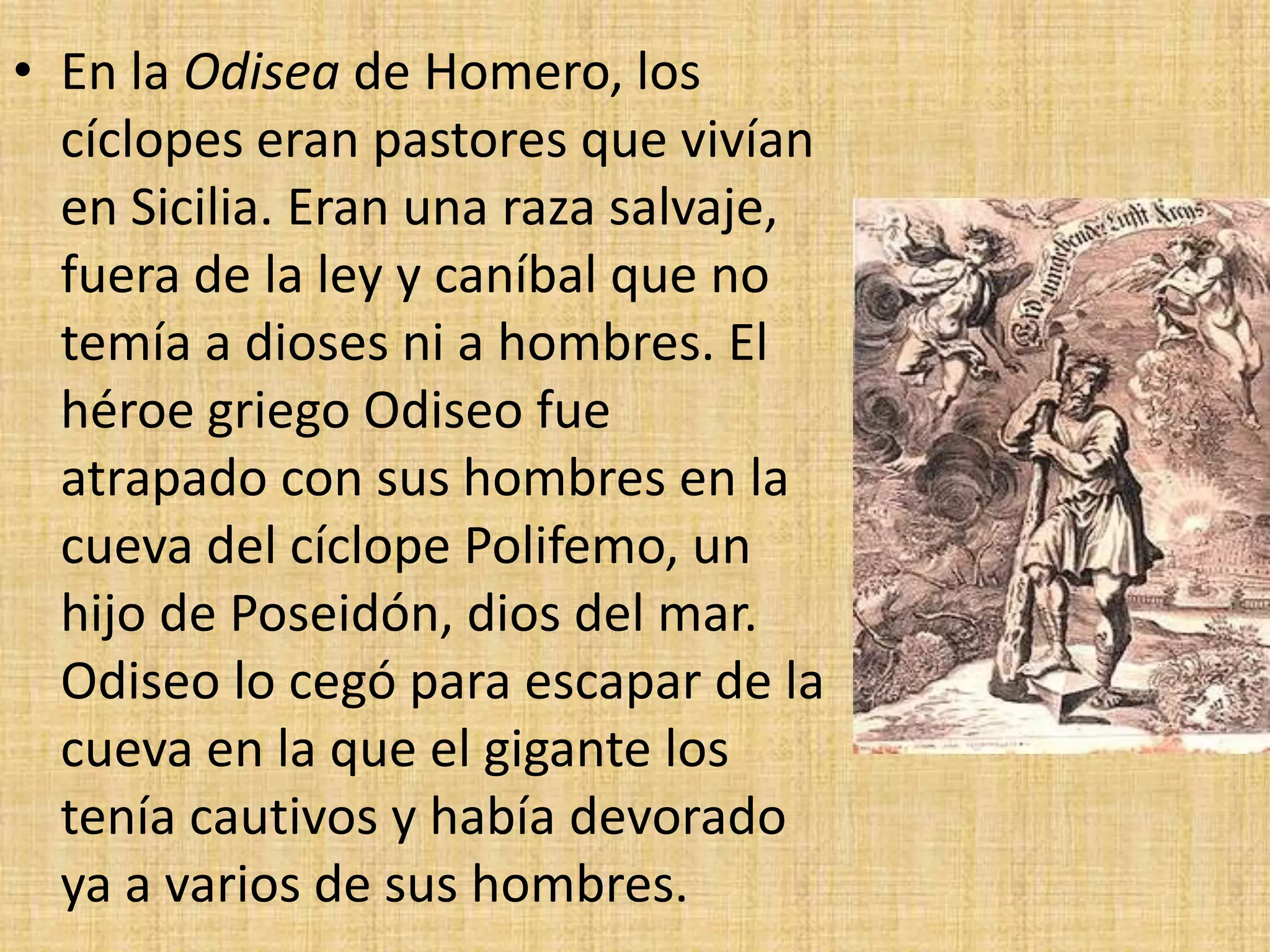 Los ciclopes en la mitologia griega | PPT | Descarga Gratuita