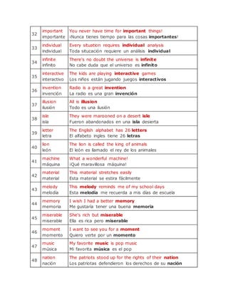 Los cognados en inglés | DOCX