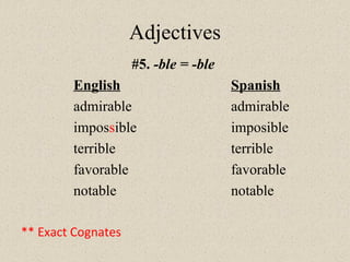 Los Cognados y Cognados falsos | PPT