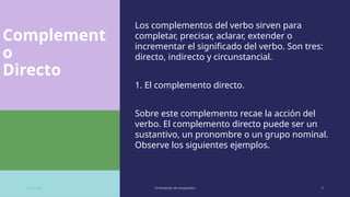 Los Complementos, directos, indirectos y circunstancial | PPTX