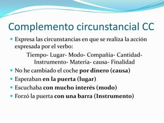 Los complementos del sintagma verbal | PPTX