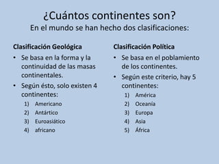 Los continentes | PPTX