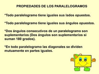 GEOMETRÍA PARA NIÑOS 4 CUADRILÁTEROS | PPTX