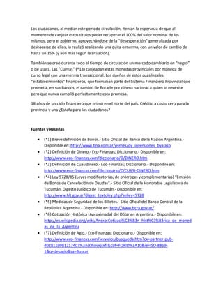 Los cuasidineros | DOCX