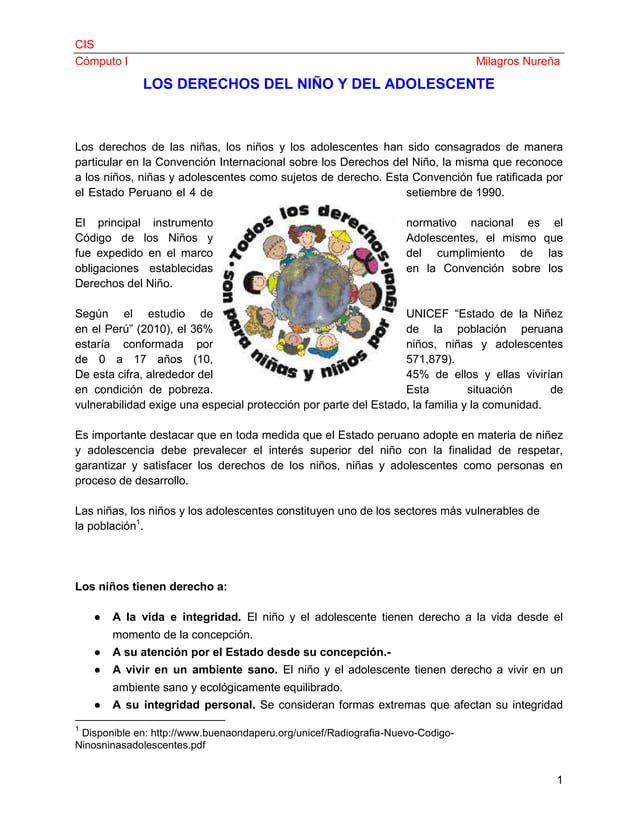 Los derechos del niño y del adolescente | PDF