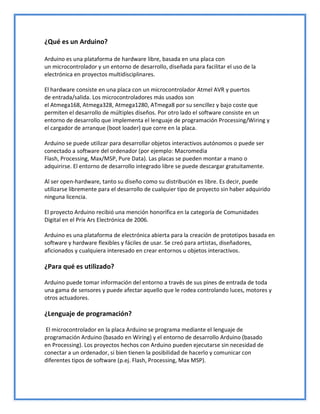Los Diferentes Arduinos y Sus Caracteristicas | PDF