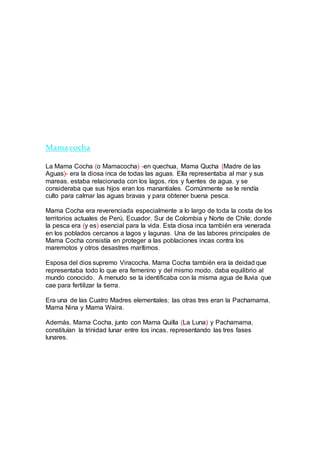 Los dioses de los incas | DOCX