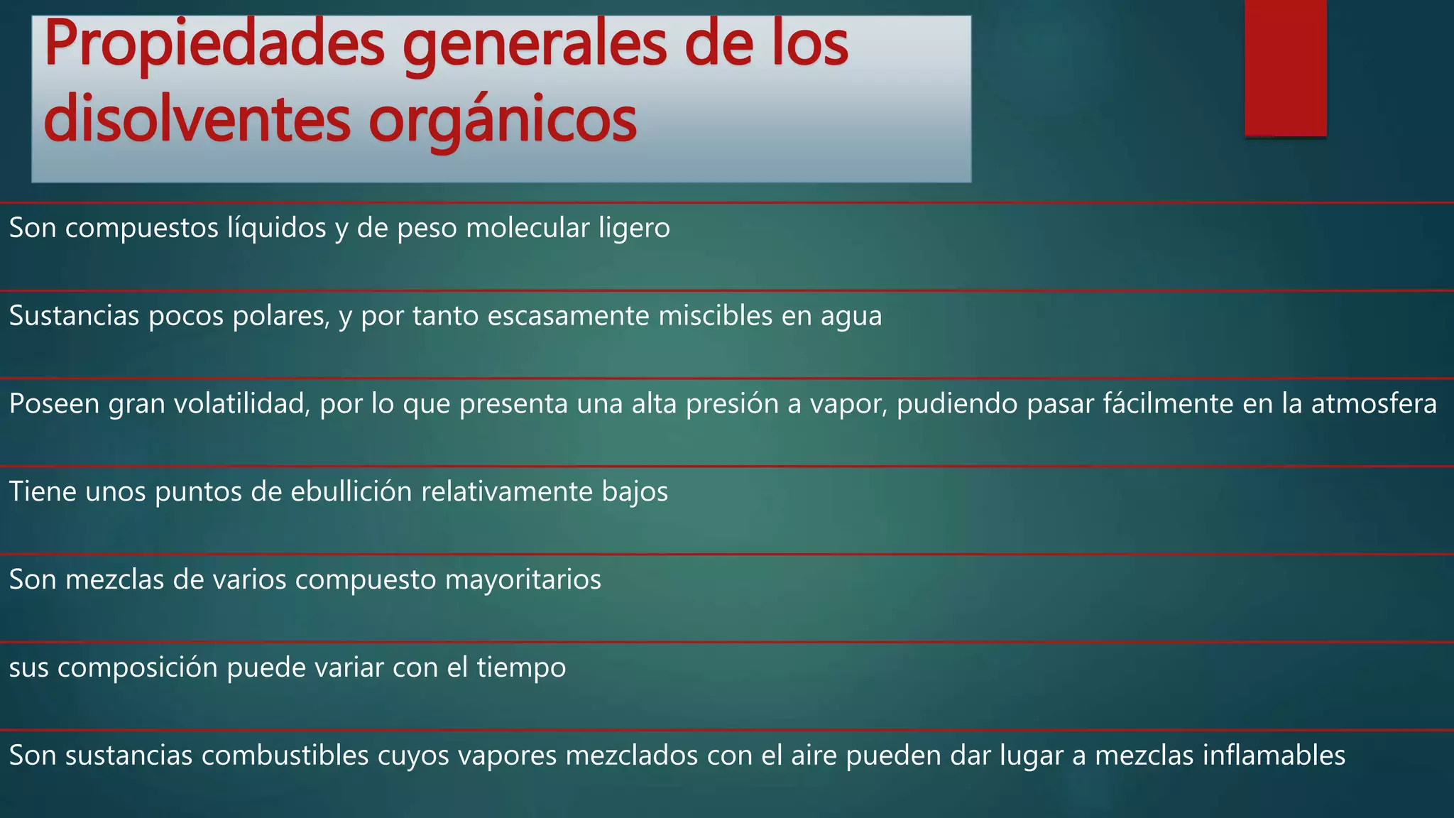 Los disolventes orgánicos. | PPTX