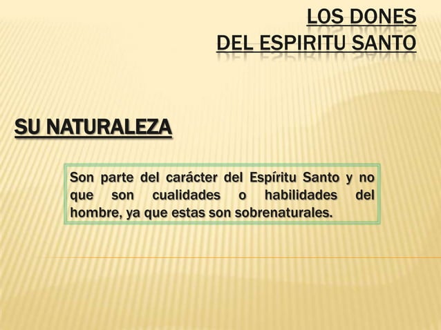 Los Dones del Espiritu Santo | PPTX