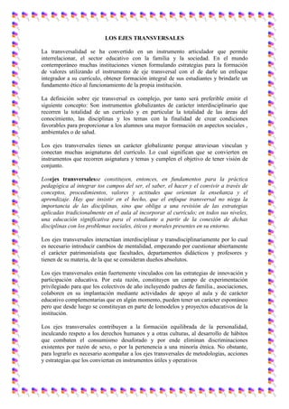 Los ejes transversales | DOCX