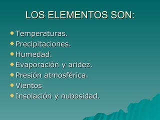 Los elementos del clima | PPT