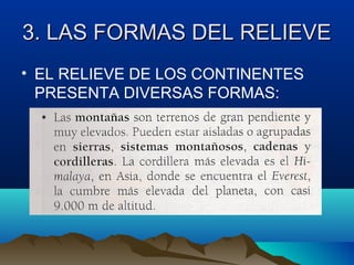 LOS ELEMENTOS DEL RELIEVE TERRESTRE | PPS
