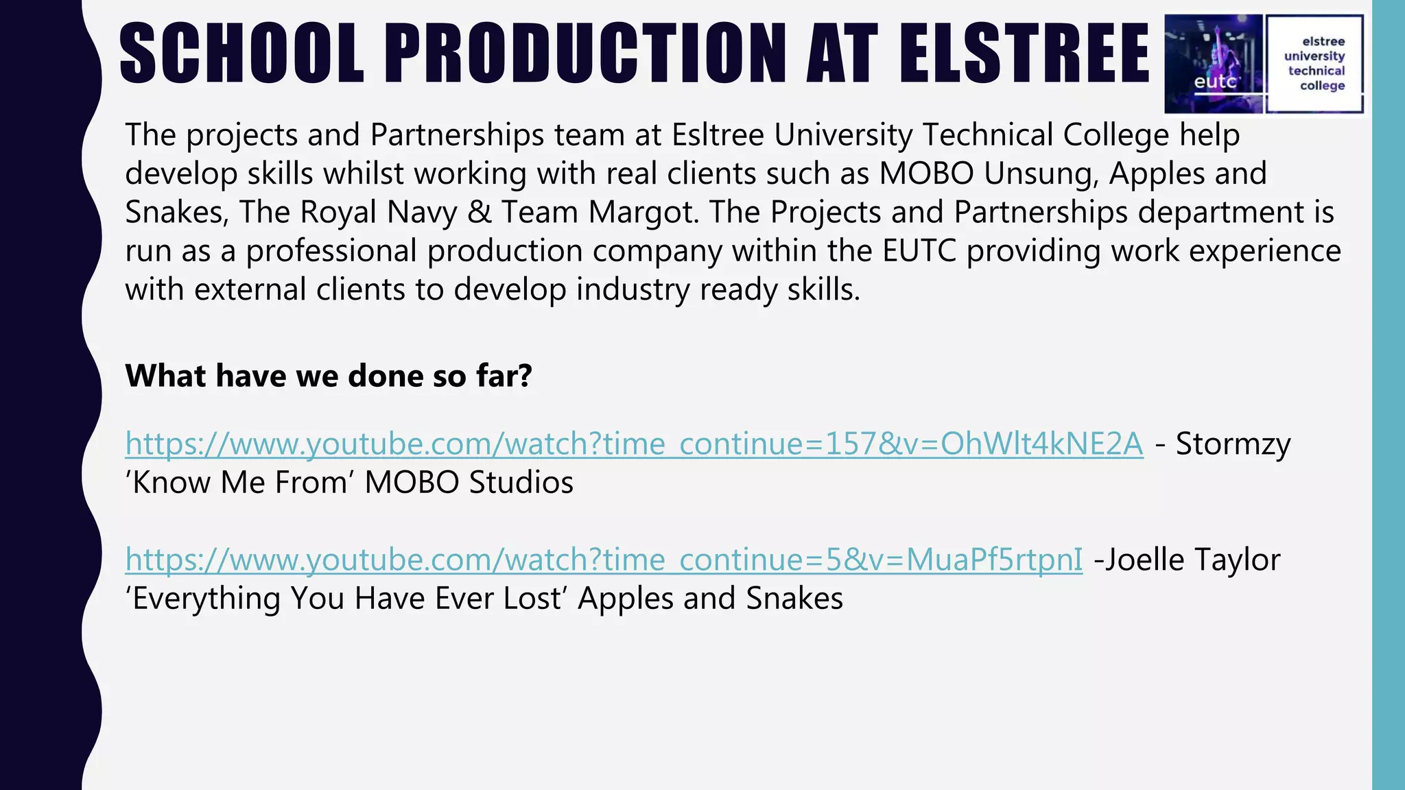 YEAR 13 MUSICAL THEATRE PRODUCTION | PPTX