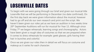 YEAR 13 MUSICAL THEATRE PRODUCTION | PPTX