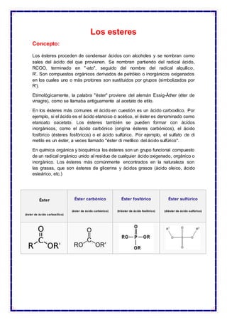 Los esteres | DOCX