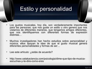 Los estilos musicales | PPT