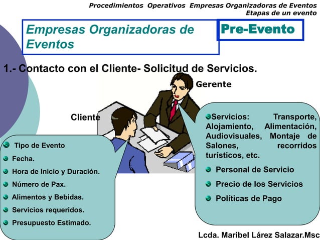 Los eventos y sus etapas