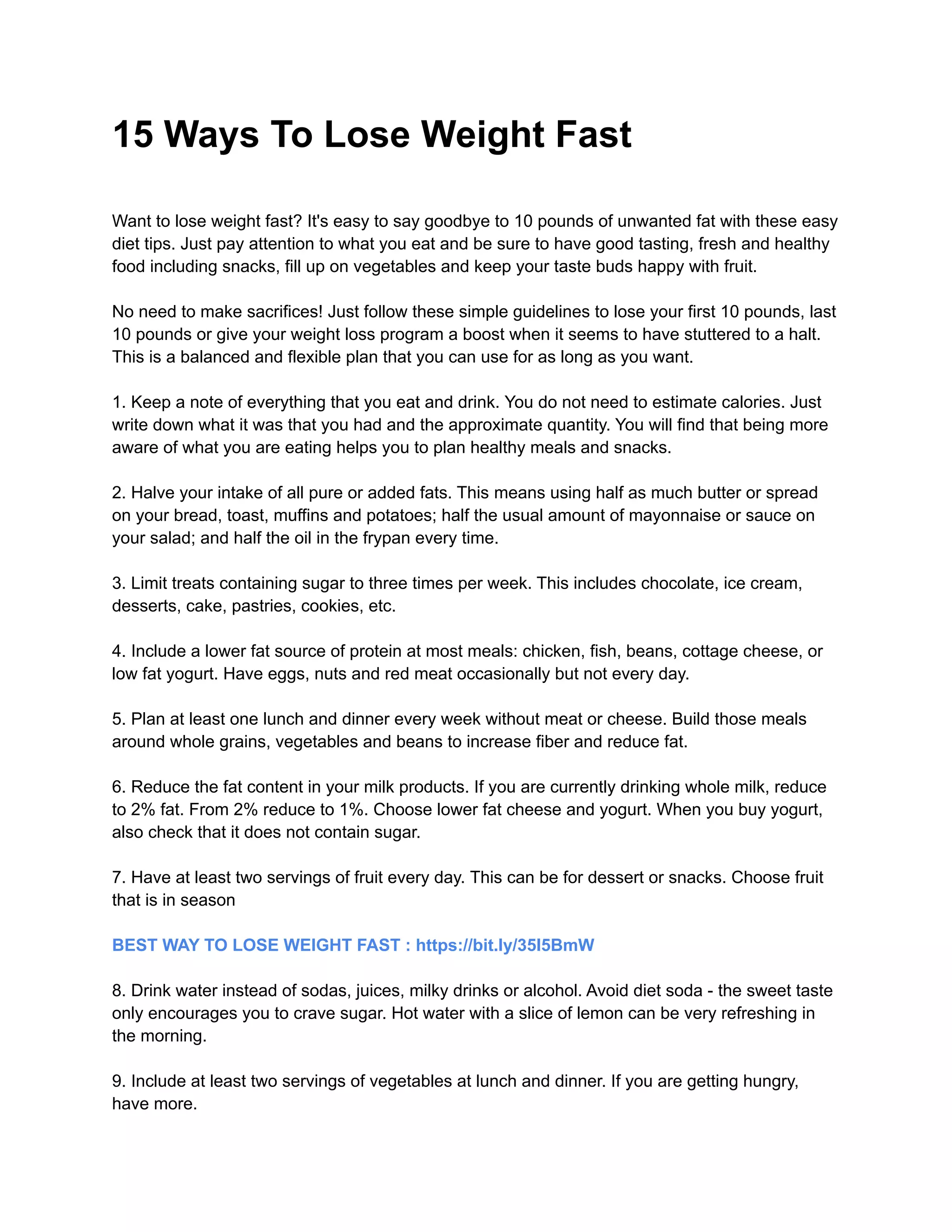 Lose weight fast | PDF