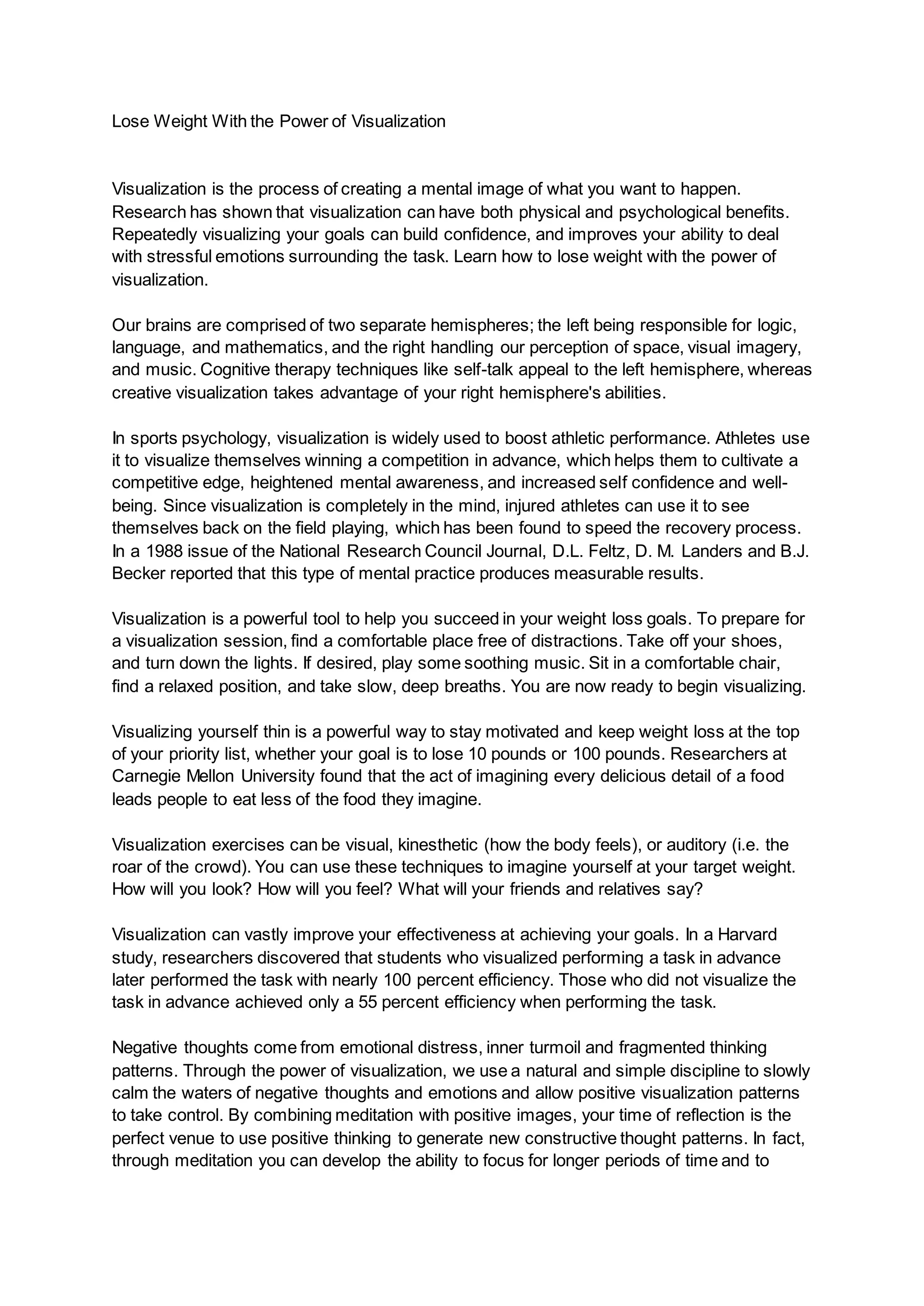 Lose weight with the power of visualization | DOCX