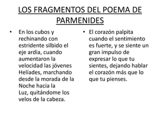 Los fragmentos del poema de parmenides | PPTX