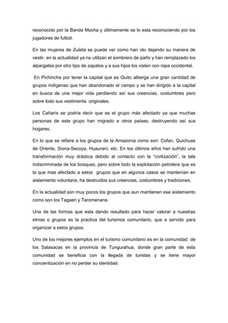 Los grupos étnicos del Ecuador | PDF