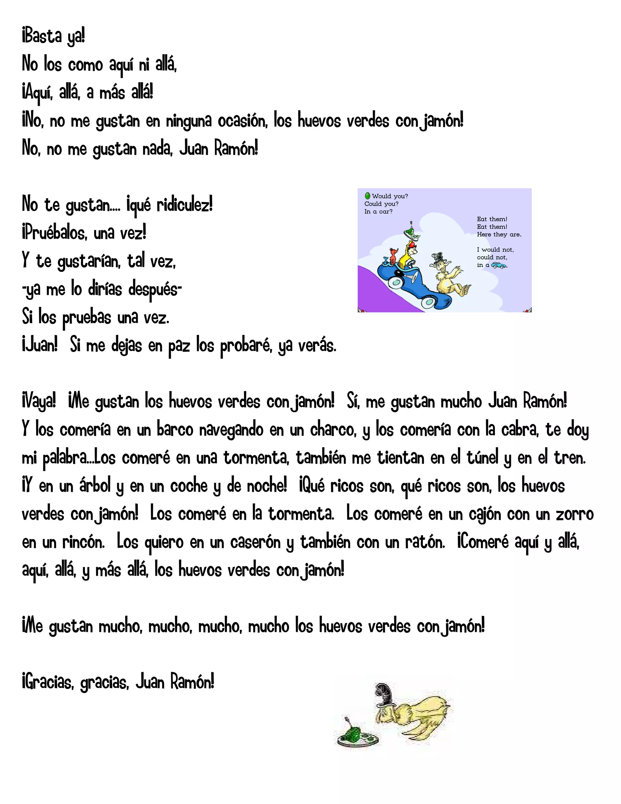 Huevos Verdes Con Jamón | PDF