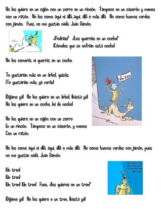 Los huevos verdes con jamón | PDF