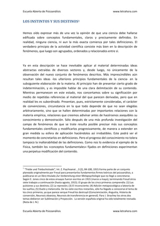 Los instintos y sus destinos freud | PDF
