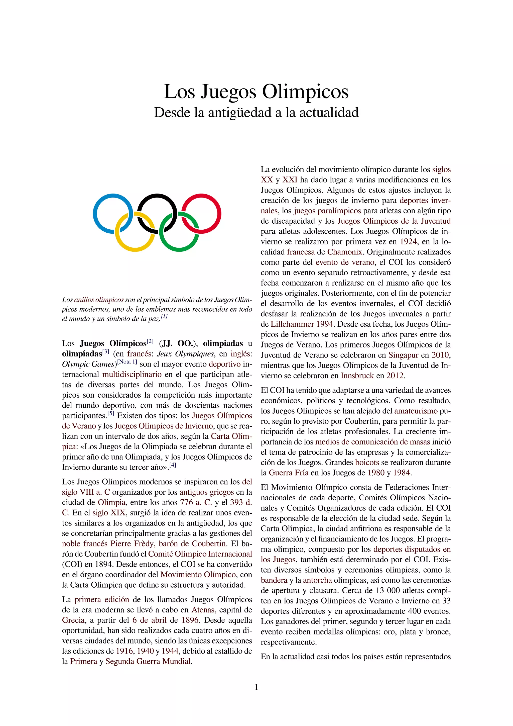 Los juegos olimpicos wikilibro | PDF