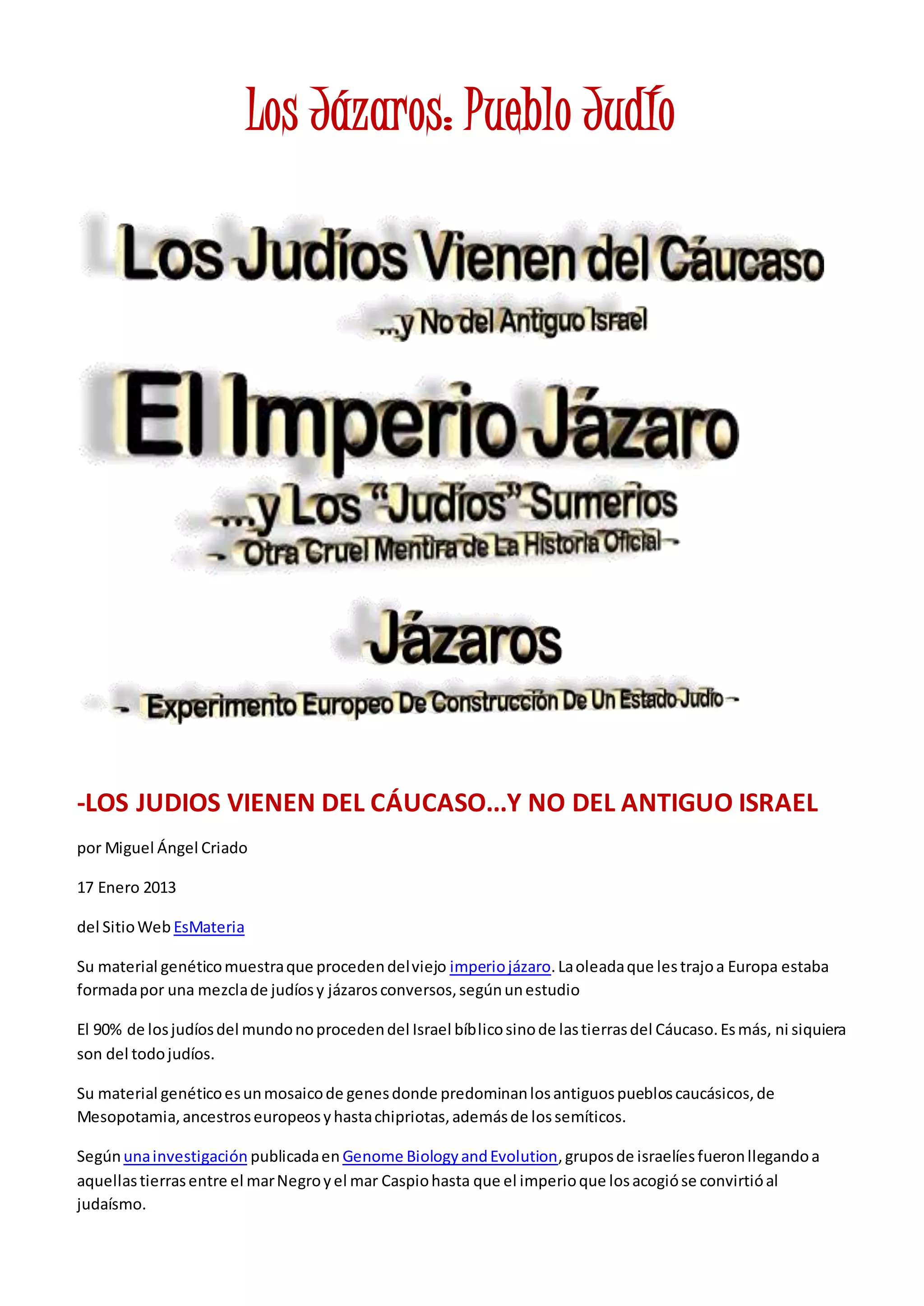 Los jázaros: pueblo judío | DOCX